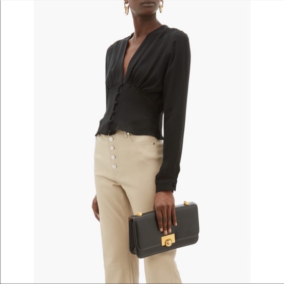 Nili Lotan | Tops | Nili Lotan Laila Plunge Neck Silk Blouse Missing ...